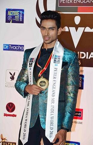 Mr India 2016 winner Vishnu Raj Menon during the Peter England Mr India ...