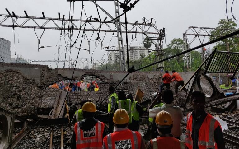 In Photos: Heavy Rains Cripple Mumbai, Road Over-Bridge Collapses In ...