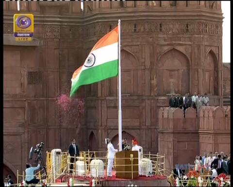 In Pics: PM Modi Unfurls National Flag At Red Fort On Independence Day 2018