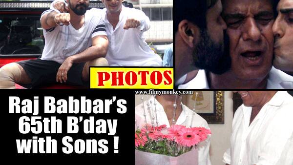 PICS: Raj Babbar celebrates 65th Birhday with both his sons Aarya and ...