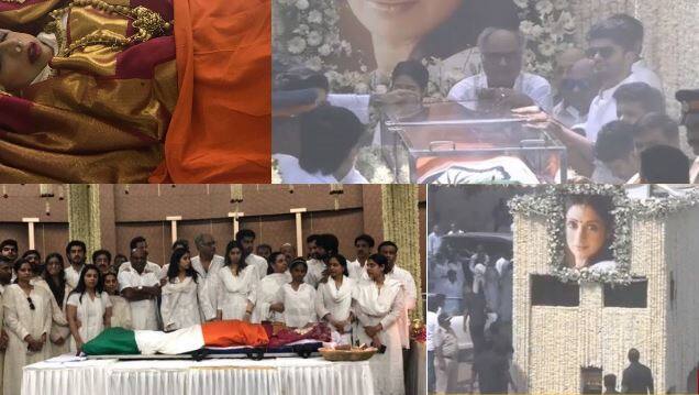 Mortal remains of Sridevi wrapped in red & golden saree; Kapoor family ...