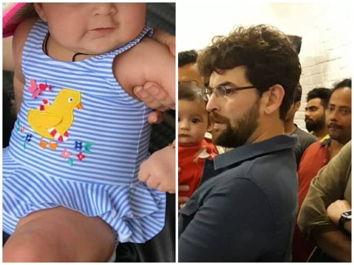 Neil Nitin Mukesh's 4-month-old BABY GIRL Nurvi visits him on movie set ...