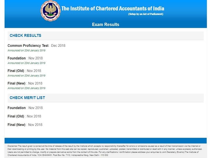 ICAI CA Result 2018 RELEASED at icaiexam.icai.org; Check merit list for ...