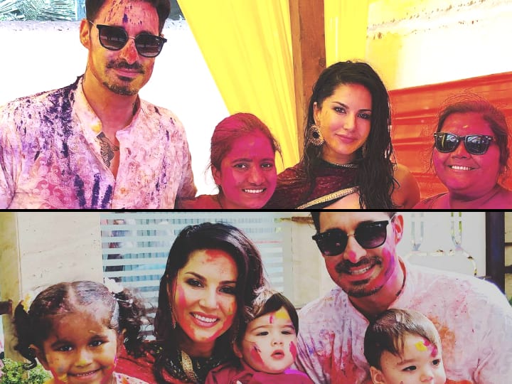 Holi 2019: PICS! Sunny Leone, Her 3 Kids Noah, Nisha, Asher And Husband ...