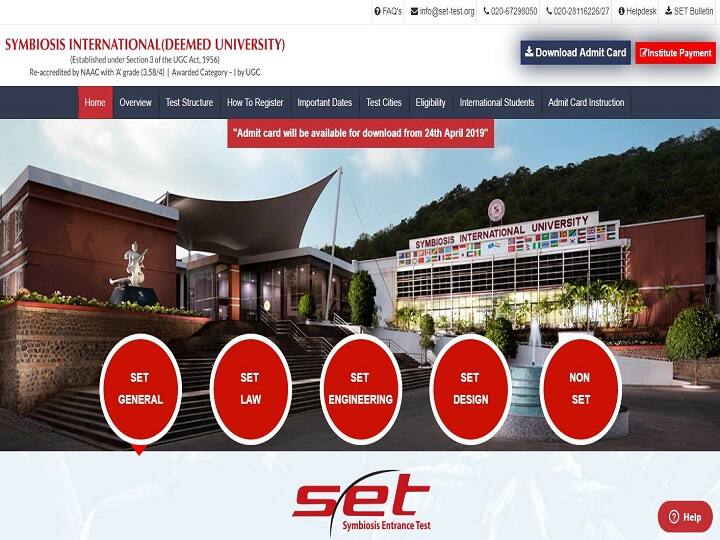 Symbiosis Admissions 2019- SET admit card released at set-test.org ...