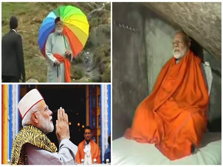 PICTURES- Dressed In Saffron Robe, PM Modi Meditates At Holy Cave In ...