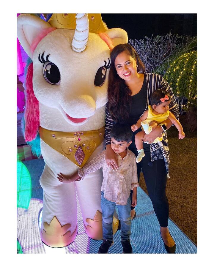 PICS: Sameera Reddy Kids Hans Varde & Nyra Varde Meet Rekha