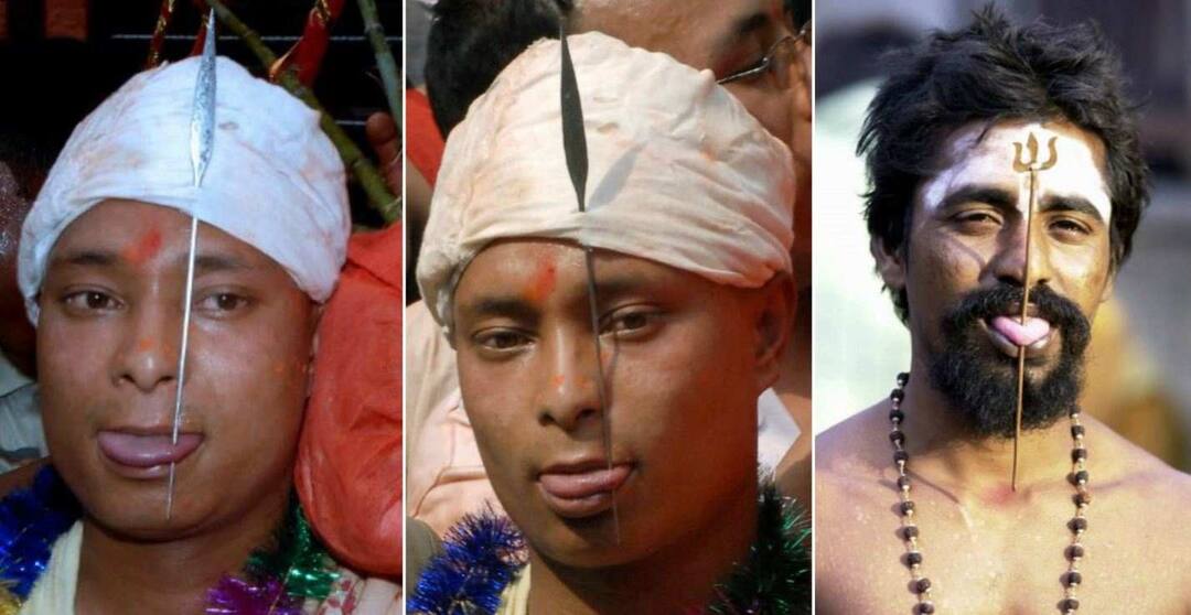 Nepali Tradition of piercing needle in the tongue is more than 1000 ...