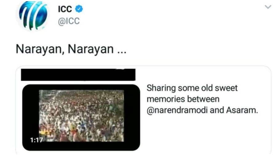 icc retweets a viral video of narendra modi with asaram ICC ने रीट्वीट ...
