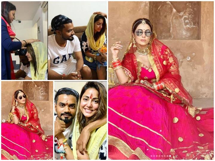Hina Khan bidal photos in red attire goes viral over social media ...