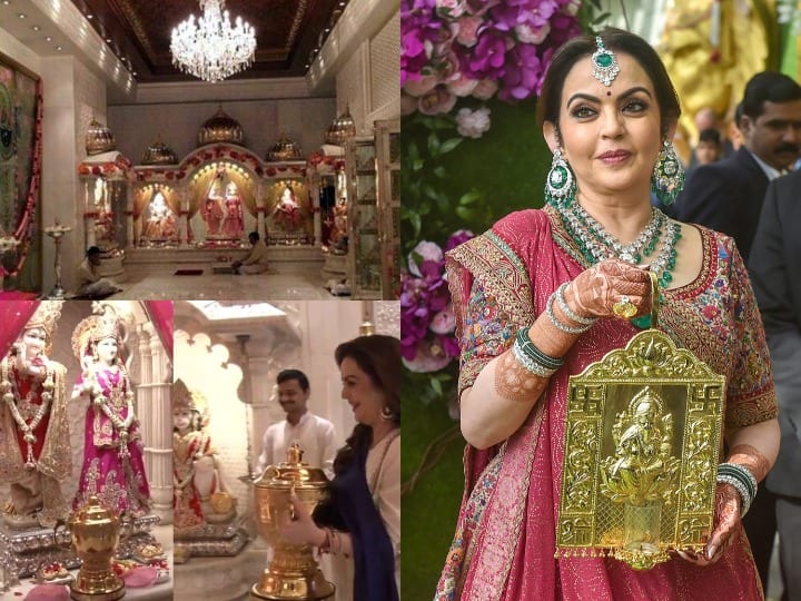 Ambani house antilia temple inside photos god idols doors and interior ...