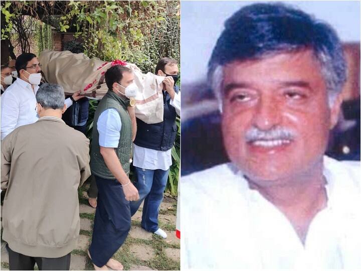 Delhi: Congress leader Rahul Gandhi gives shoulder to the mortal ...