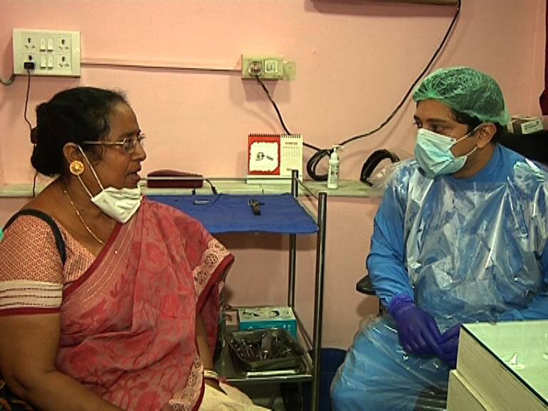 Cerebral fluid flows down through nose puncture in skull, Woman ...