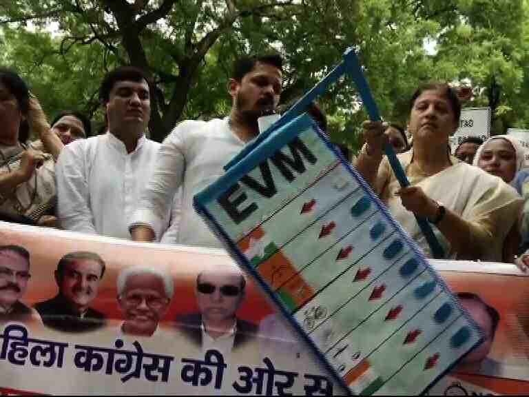 NCP protest against EVM in delhi | ईव्हीएमविरोधात राष्ट्रवादीची निदर्शनं