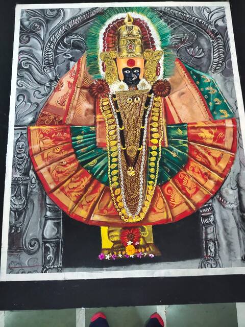 Photo Portrait Rangoli Of Kolhapur Mahalaxmi By Asawari Lingade In ...