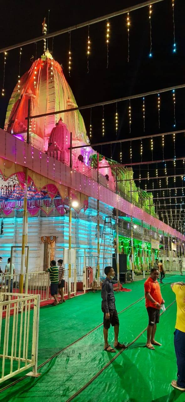 Attractive lighting to the temple on the occasion of anganewadi yatra ...