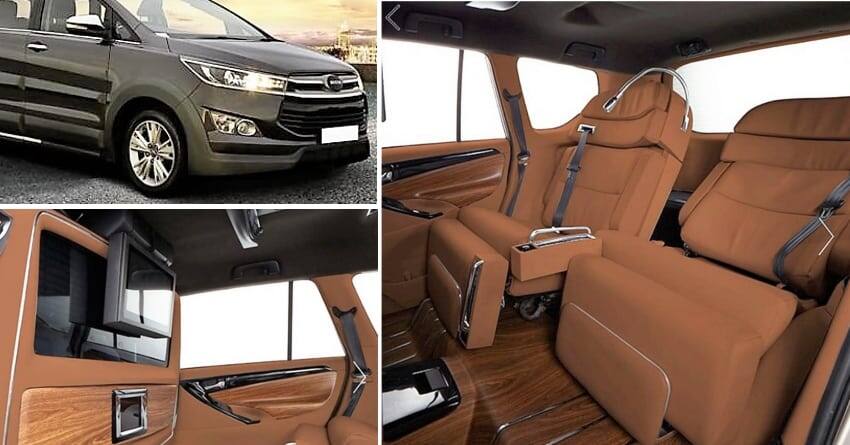 toyota innova crysta lounge ultimate edition has 20 inch led tv mini ...