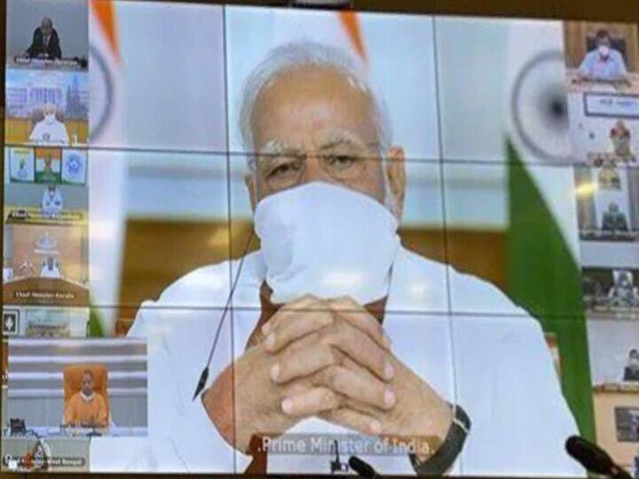 Prime Minister Narendra Modi wears homemade mask during virtual meeting ...